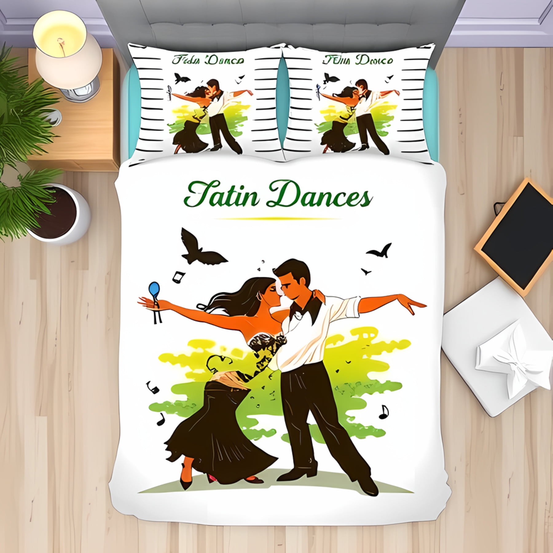 3-Piece Latin Dance Duvet Cover Set - Vibrant Couples in Motion ...