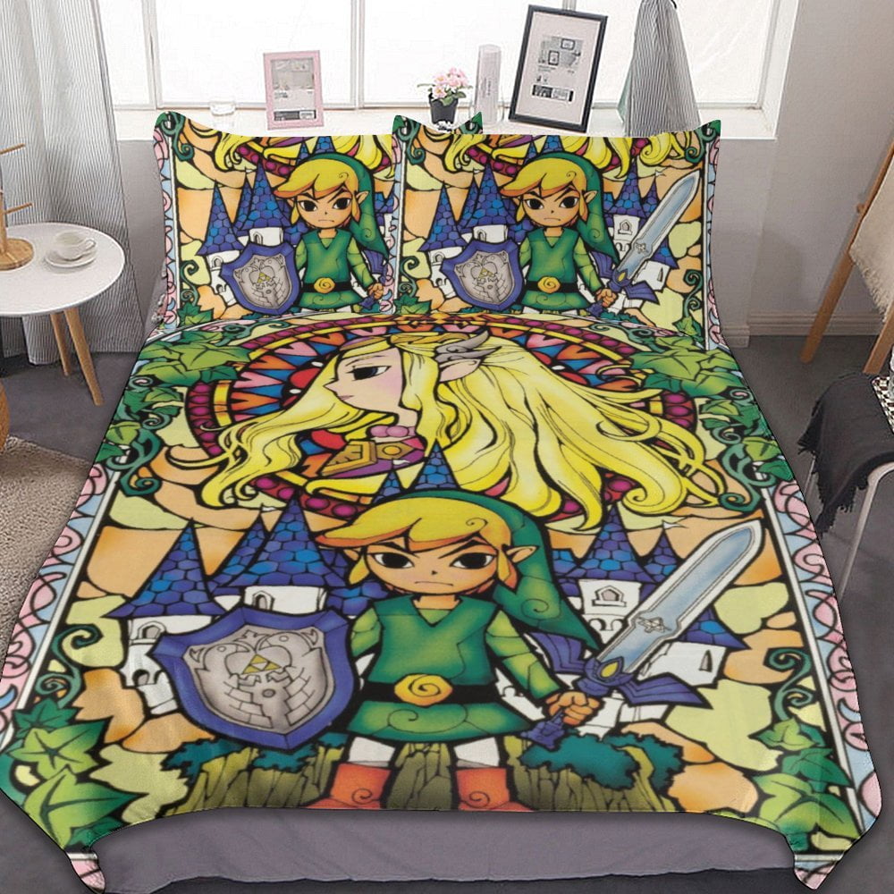 3 Piece Legend Of Zelda Bedding Duvet Cover Sets, Comforter Quilt Cover ...