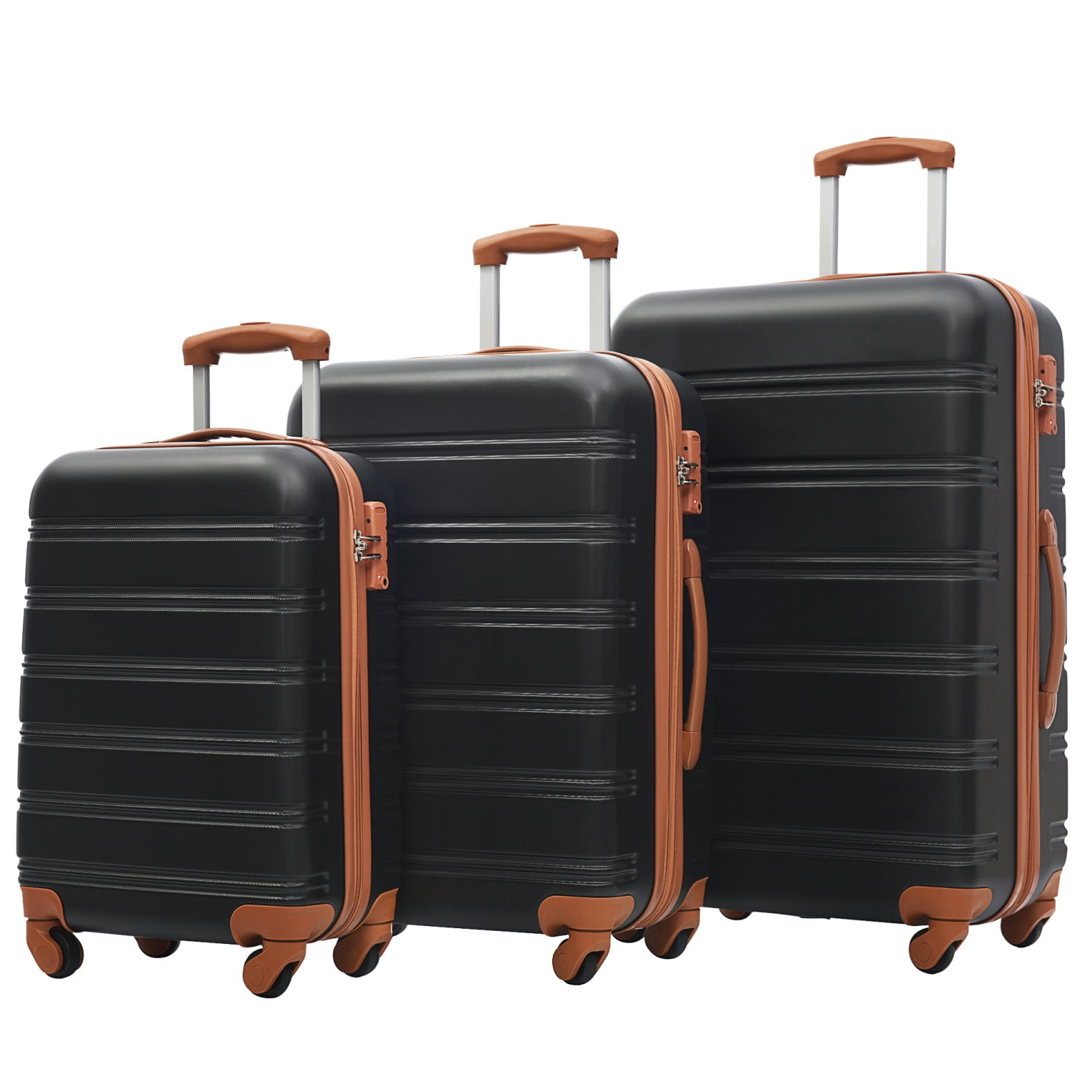 3-Piece Lightweight Expandable Suitcase with 360° Spinner Wheels and ...