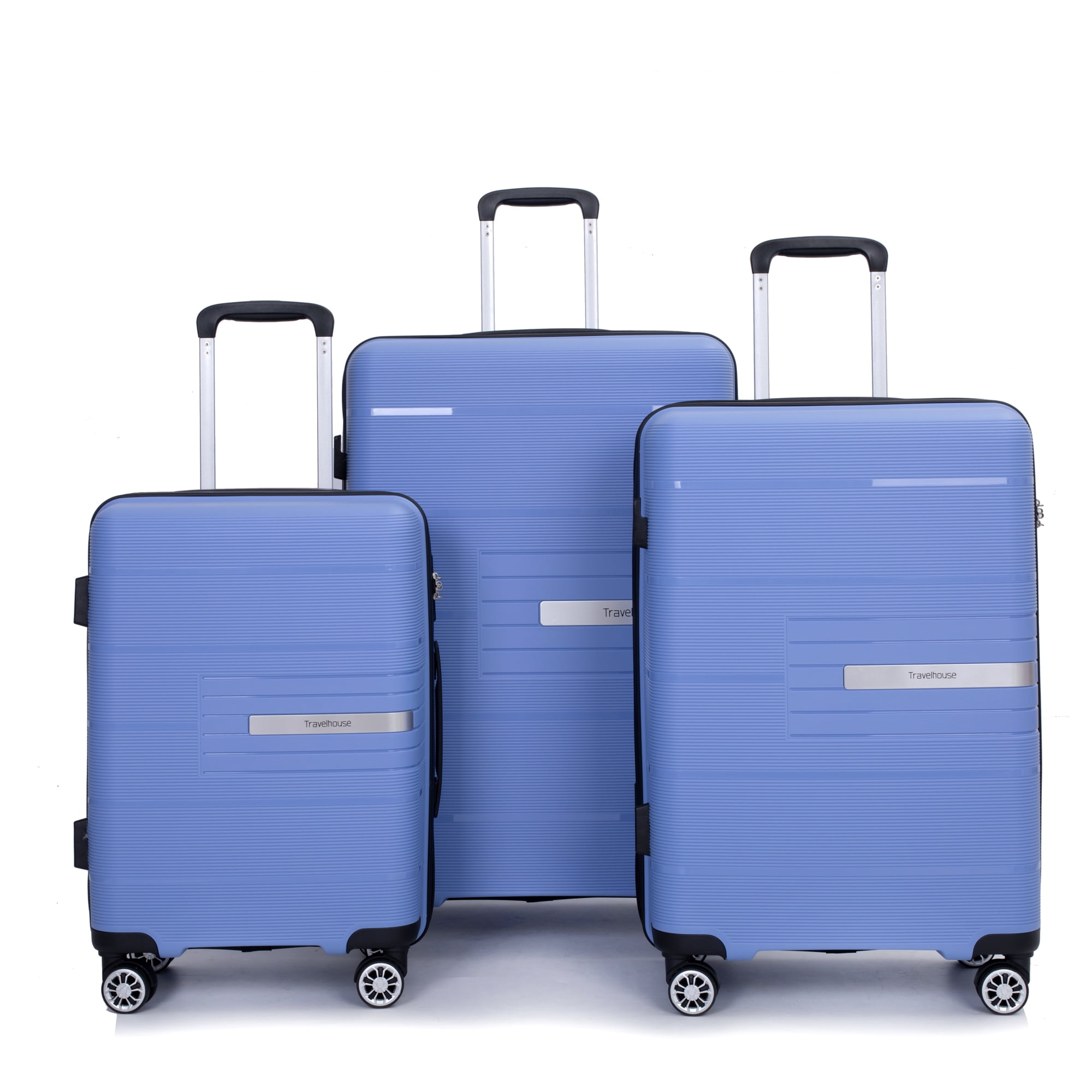 3-Piece Lightweight Hardshell Luggage Set (20/24/28 Inch) - Expandable ...