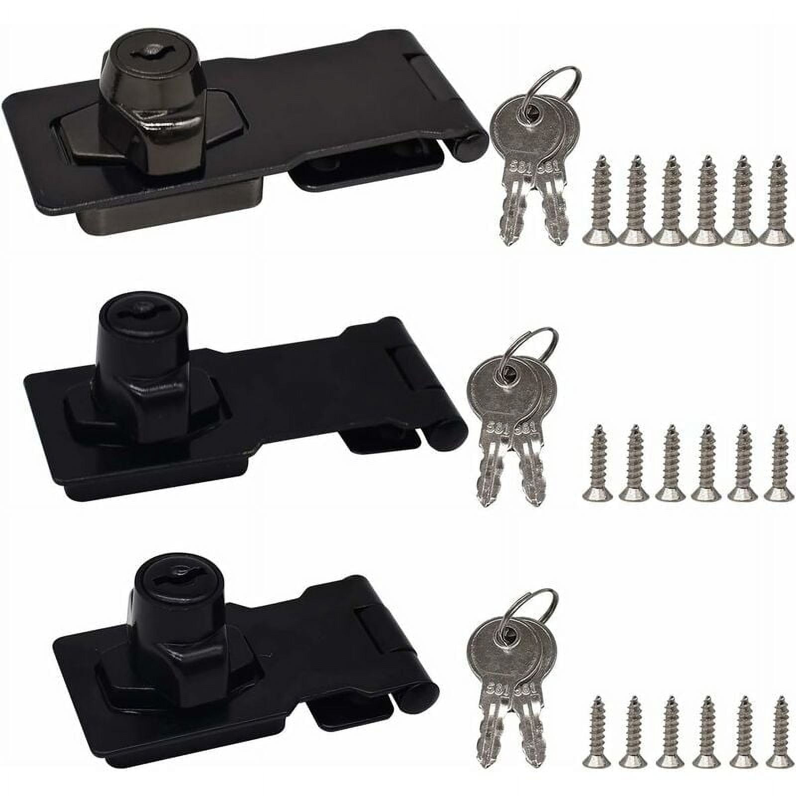 3-Piece Lock Latch Zinc Alloy Lock Latch Drawer Cabinet Lock Latch With ...