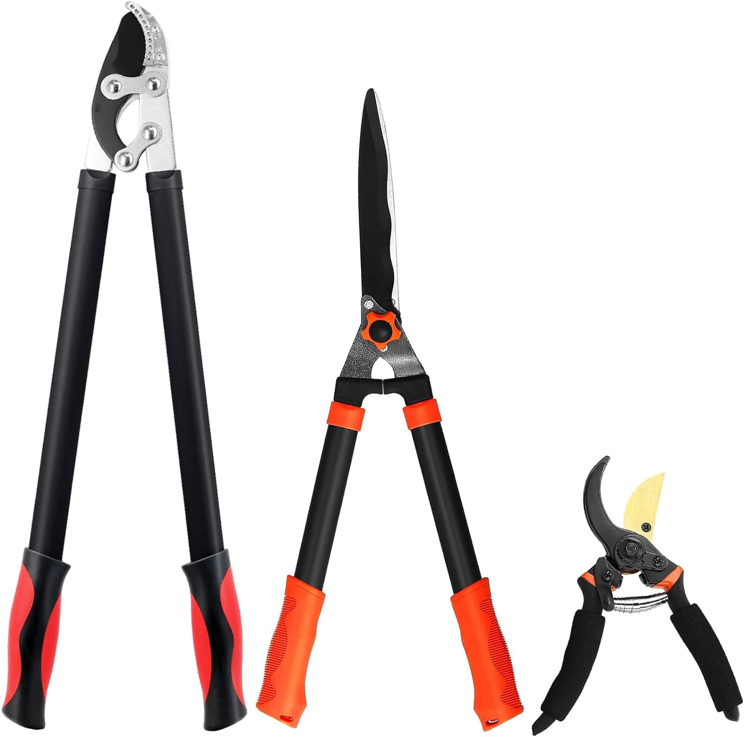 3 - Piece Loppers, Hedge Shears & Pruners Combo Set: Heavy - Duty Kit ...