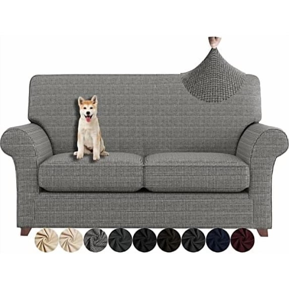 3 Piece Loveseat Covers for Living Room Anti Slip Stretch Couch Covers ...