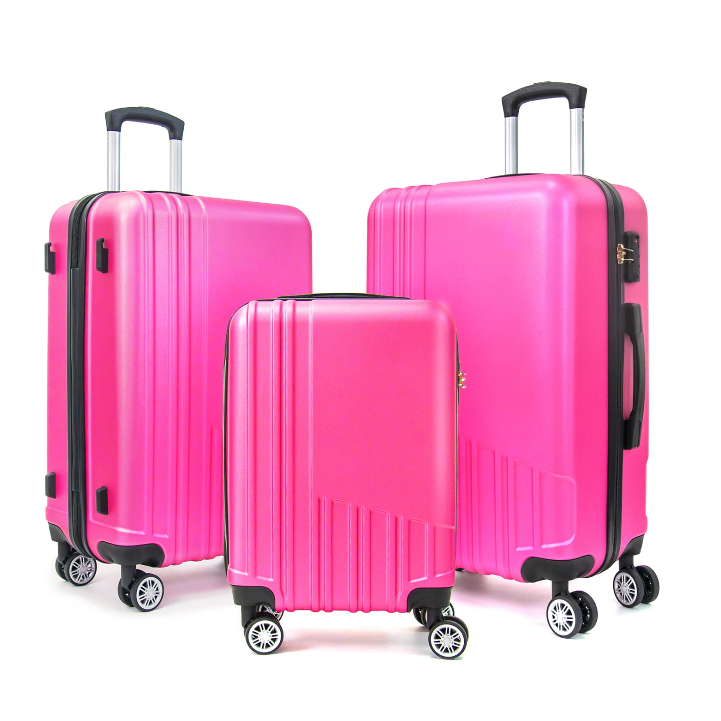 3 Piece Luggage Set , ABS Suitcase Set 20/24/28 inches, Hardshell ...