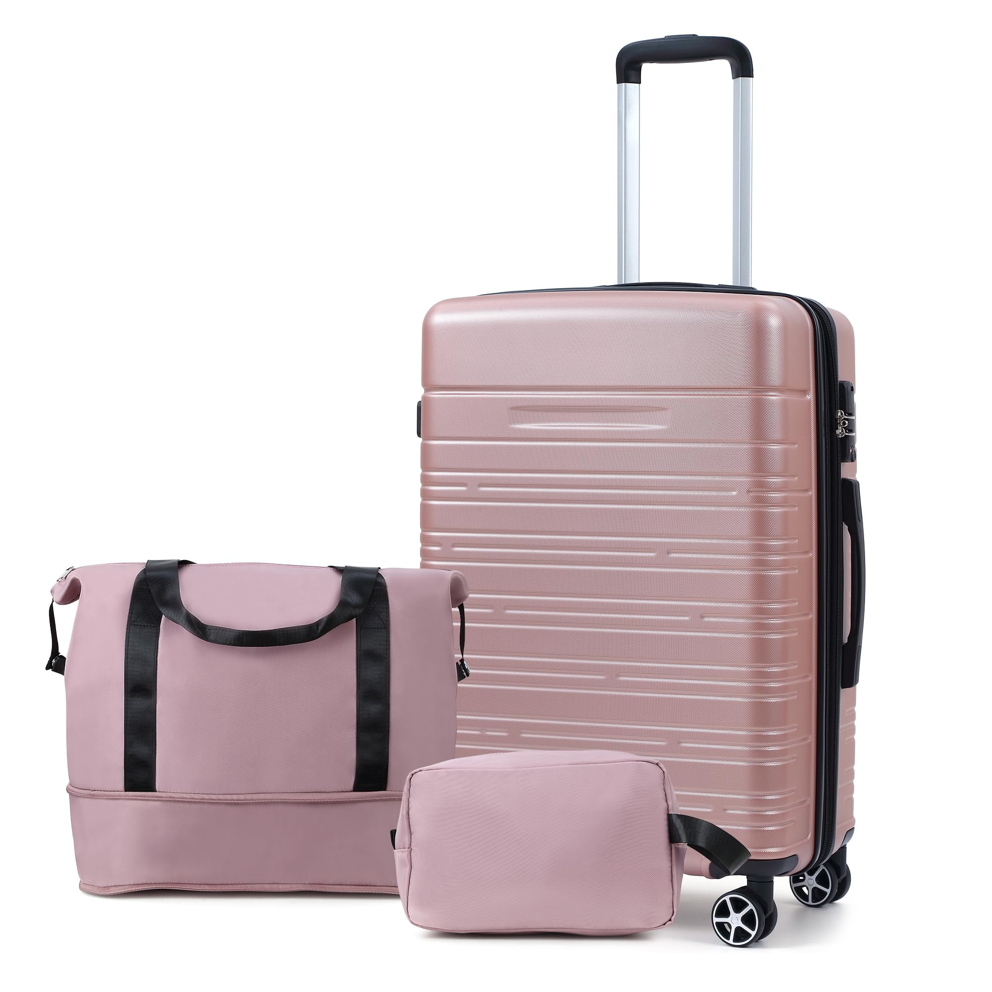 3 Piece Luggage Set with Carry On Bag, Women Suitcase Set with Duffel ...