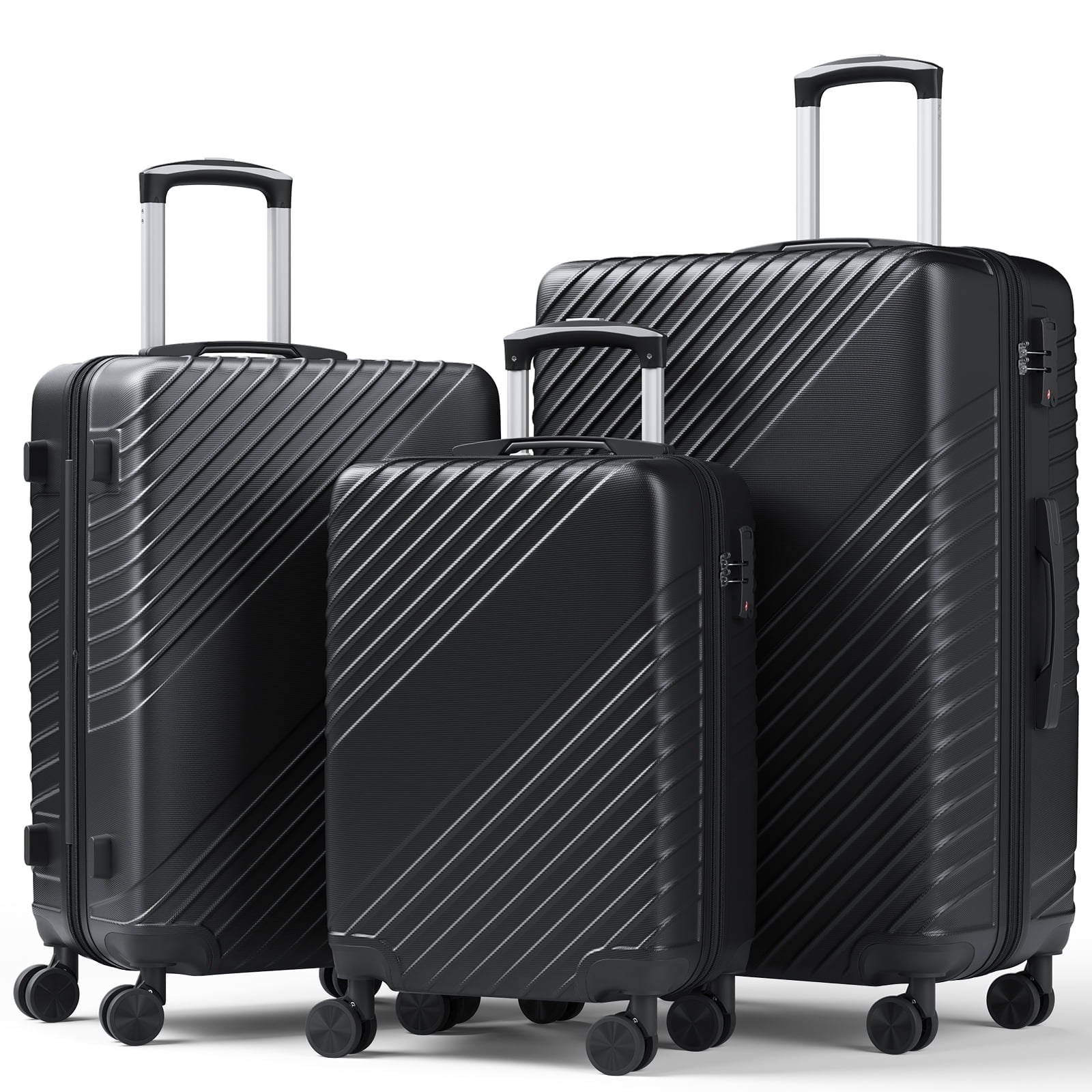3-Piece Luggage Set - Carry-On & Large& Medium Checked Luggage with ...