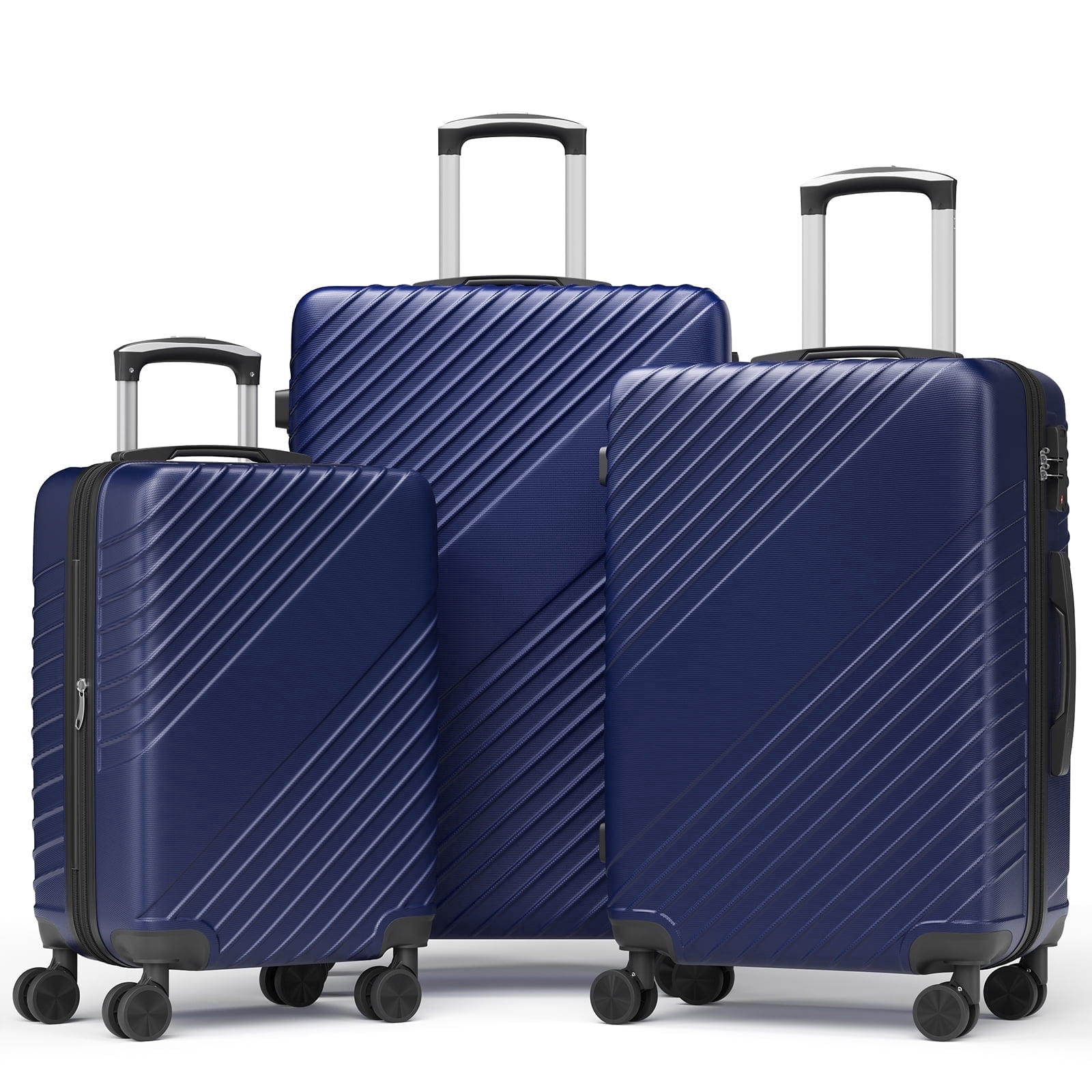 3-Piece Luggage Set - Carry-On & Large& Medium Checked Luggage with ...