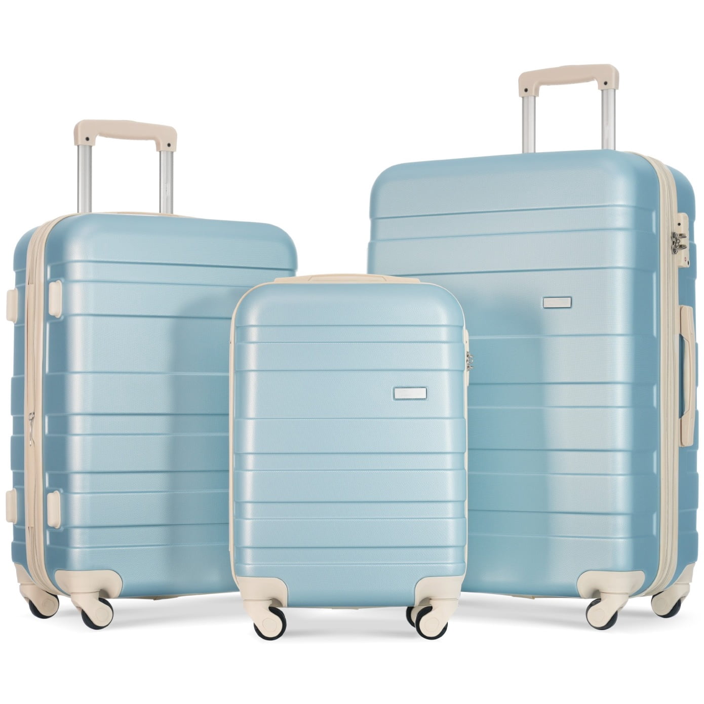 3 Piece Luggage Set, Durable Expandable Lightweight Suitcase with Noise ...