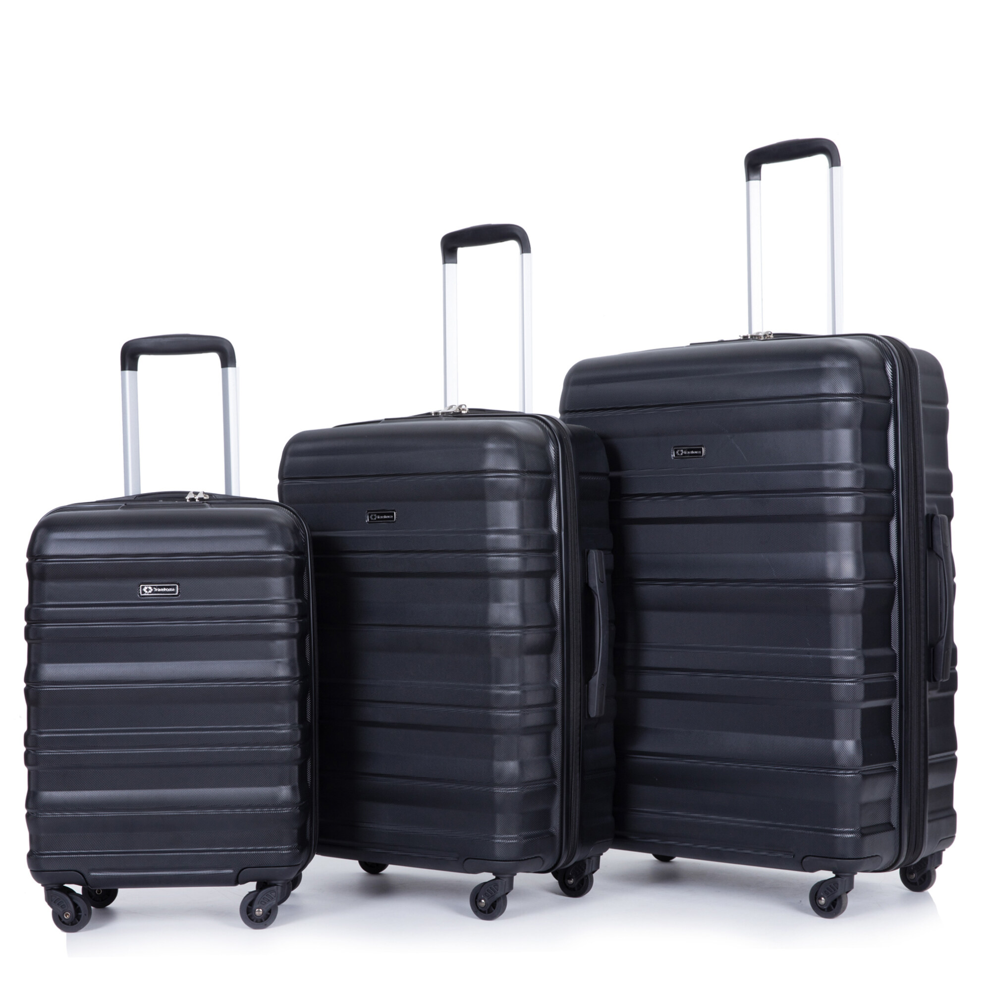 3 Piece Modern Luggage Sets, PC Lightweight Suitcase with Two Hooks ...
