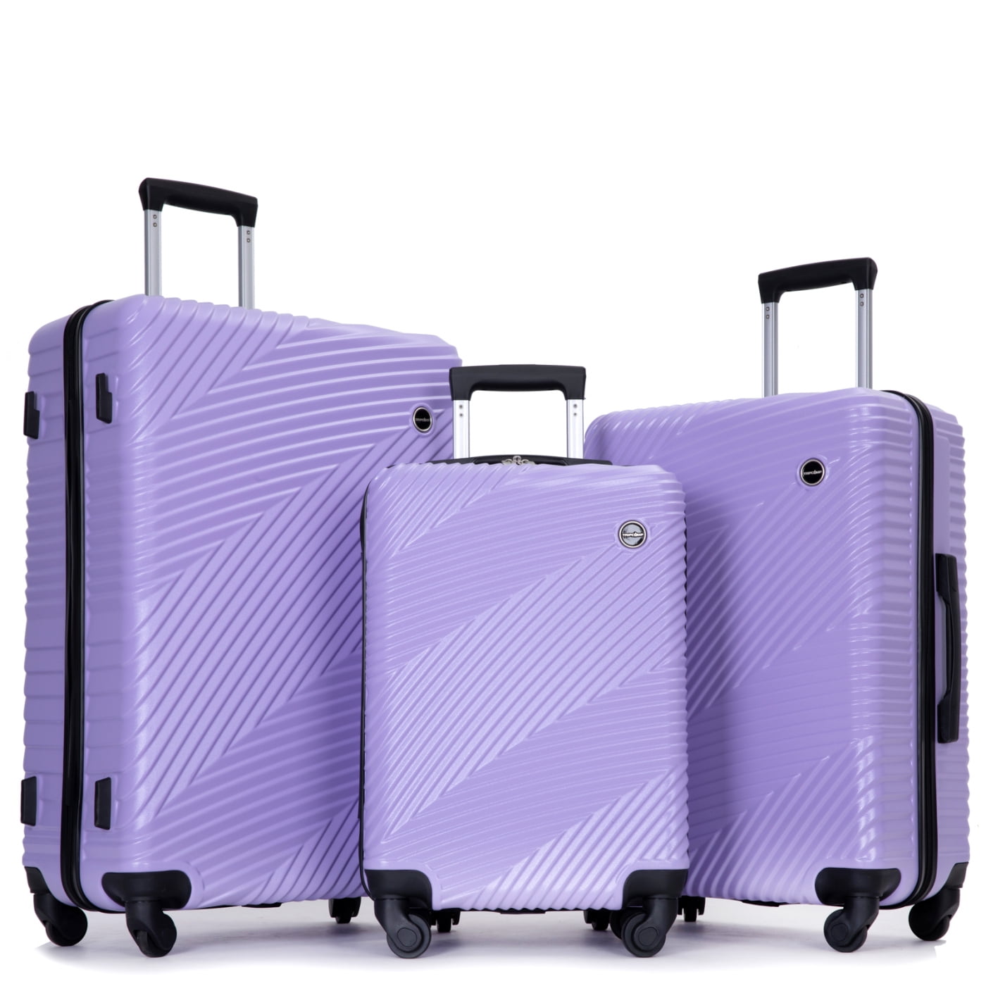 3 Piece Luggage Set - Durable PC ABS Lightweight Suitcases with 360 ...