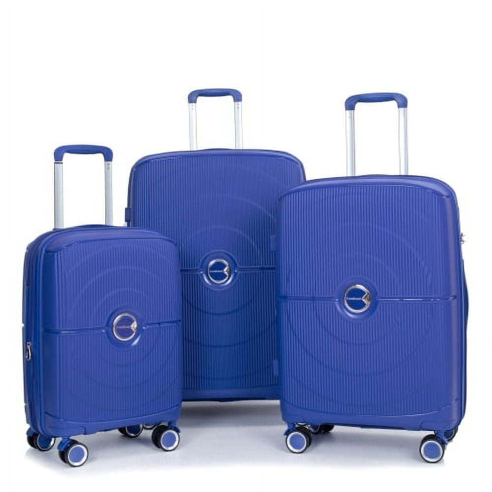 3 Piece Luggage Set Expandable Suitcases Set with Spinner Wheels & TSA Locks, Dark Blue ...