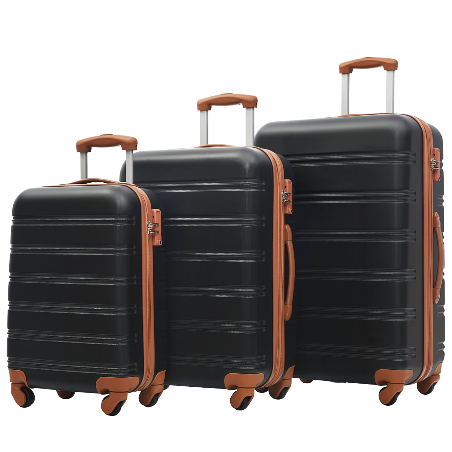 Luggage Sets 3 Piece(20/24/28) with Hard-sided Lightweight ABS Material ...