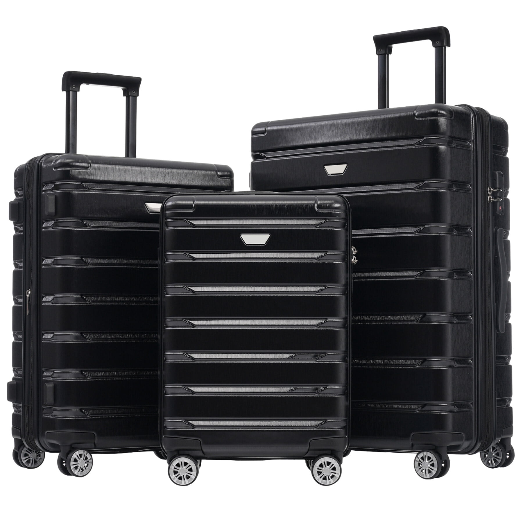 3-Piece Luggage Set Suitcase Set, Lightweight Hardshell Spinner Luggage ...