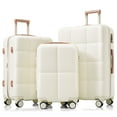 3-Piece Luggage Set with Cup Holder, 20" 24" 28" ABS Hardshell ...
