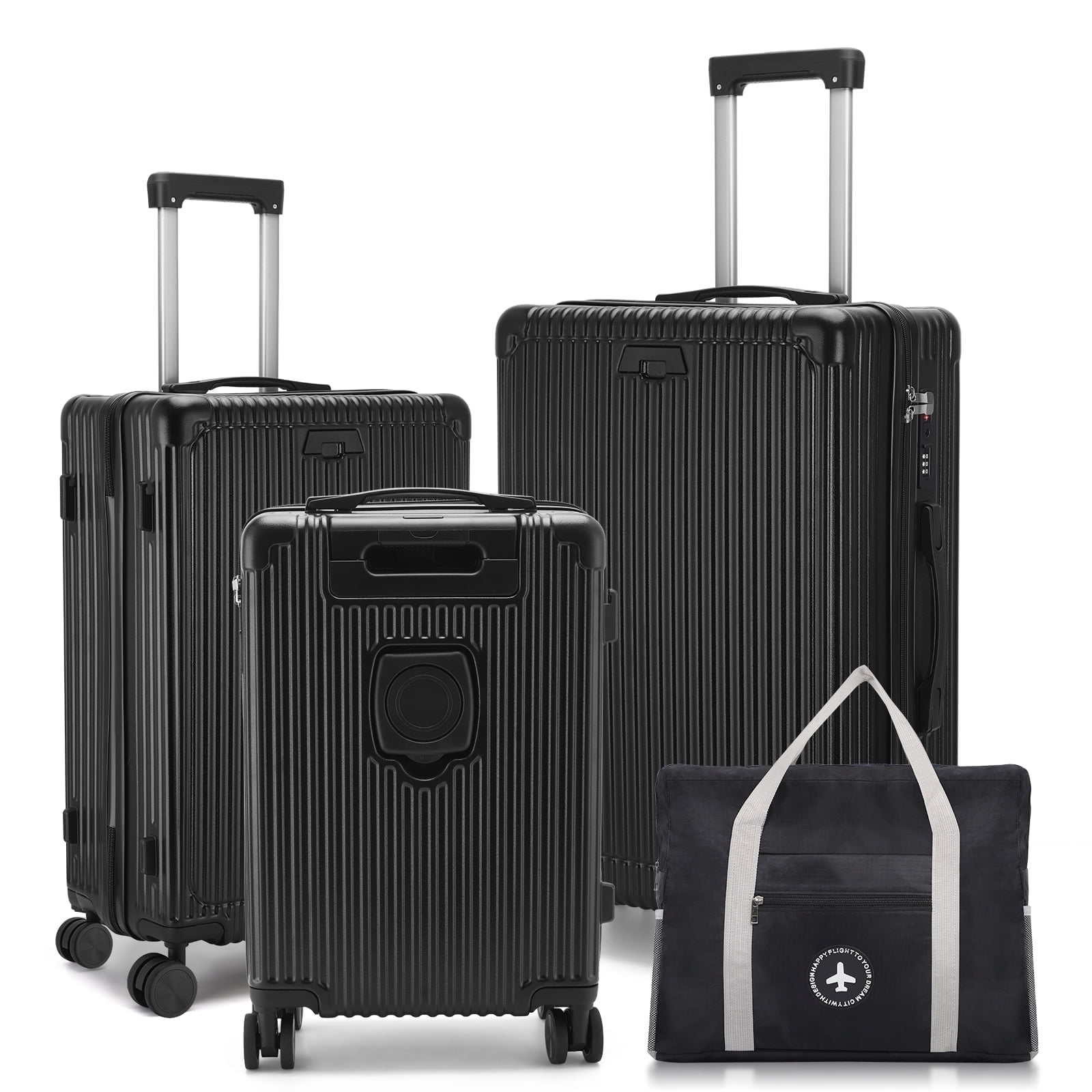 3 Piece Luggage Set with Duffel Bag, Carry on Suitcase Sets Hardside ...