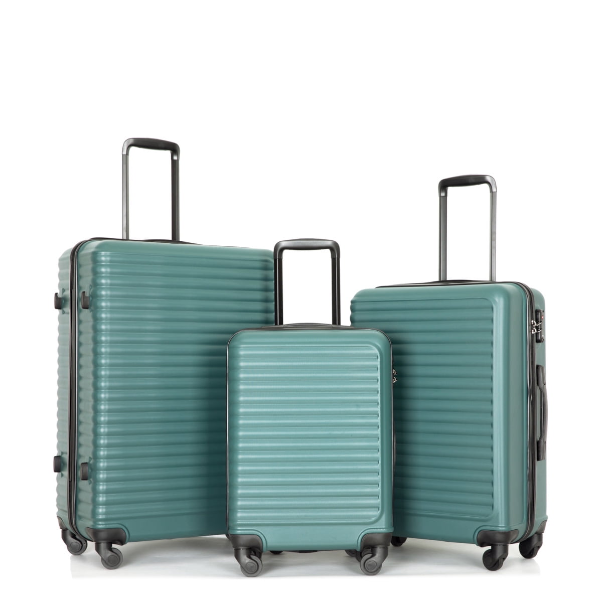 3 Piece Luggage Sets, Expandable PC+ABS Durable Suitcase Sets with Two ...