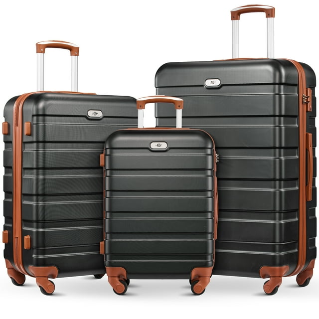 3 Piece Luggage Sets Hard Shell Suitcase Set with Spinner Wheels for ...