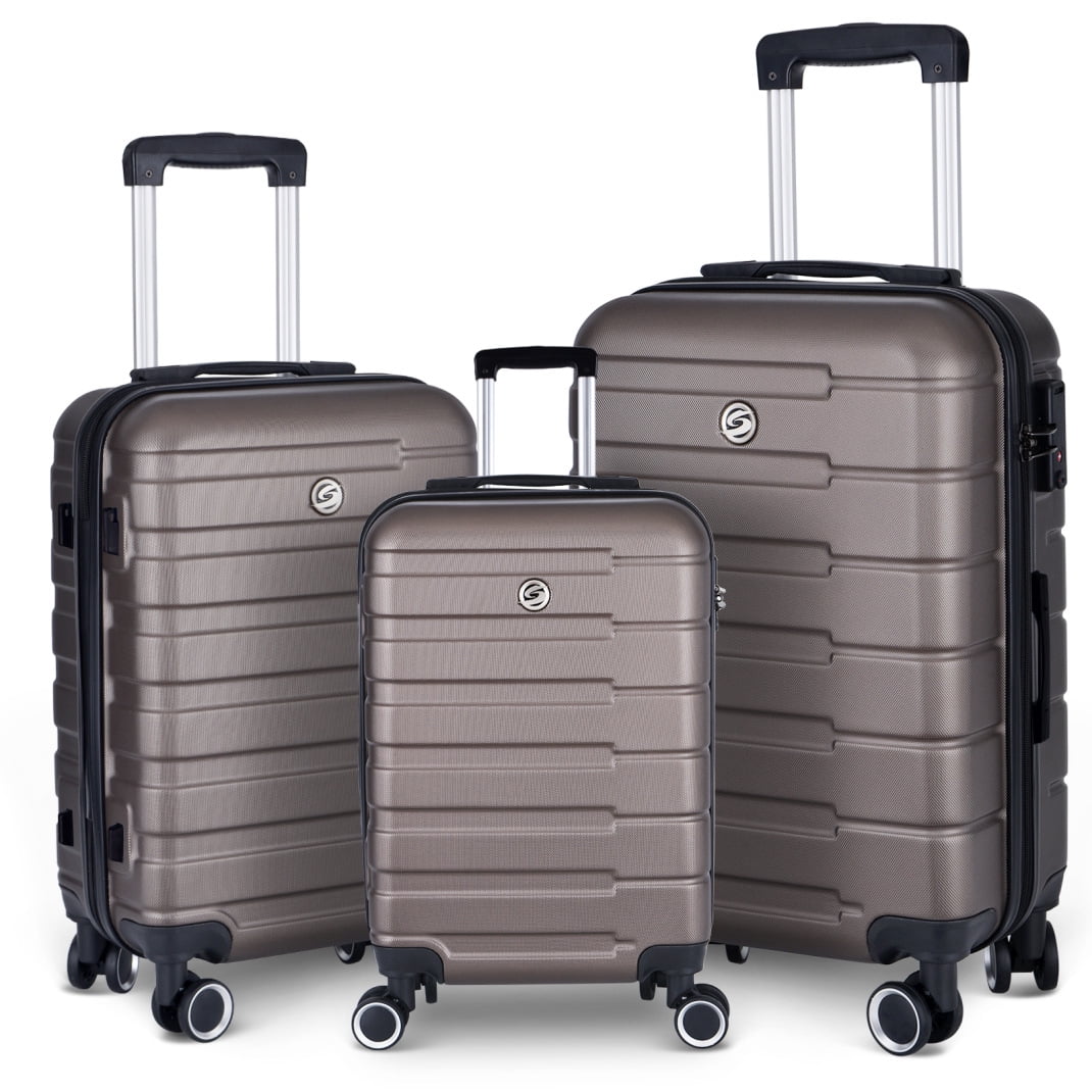 3 Piece Luggage Sets,Hardside Expandable Travel Laggage with TSA Lock (20/24/28),Rolling Travel ...