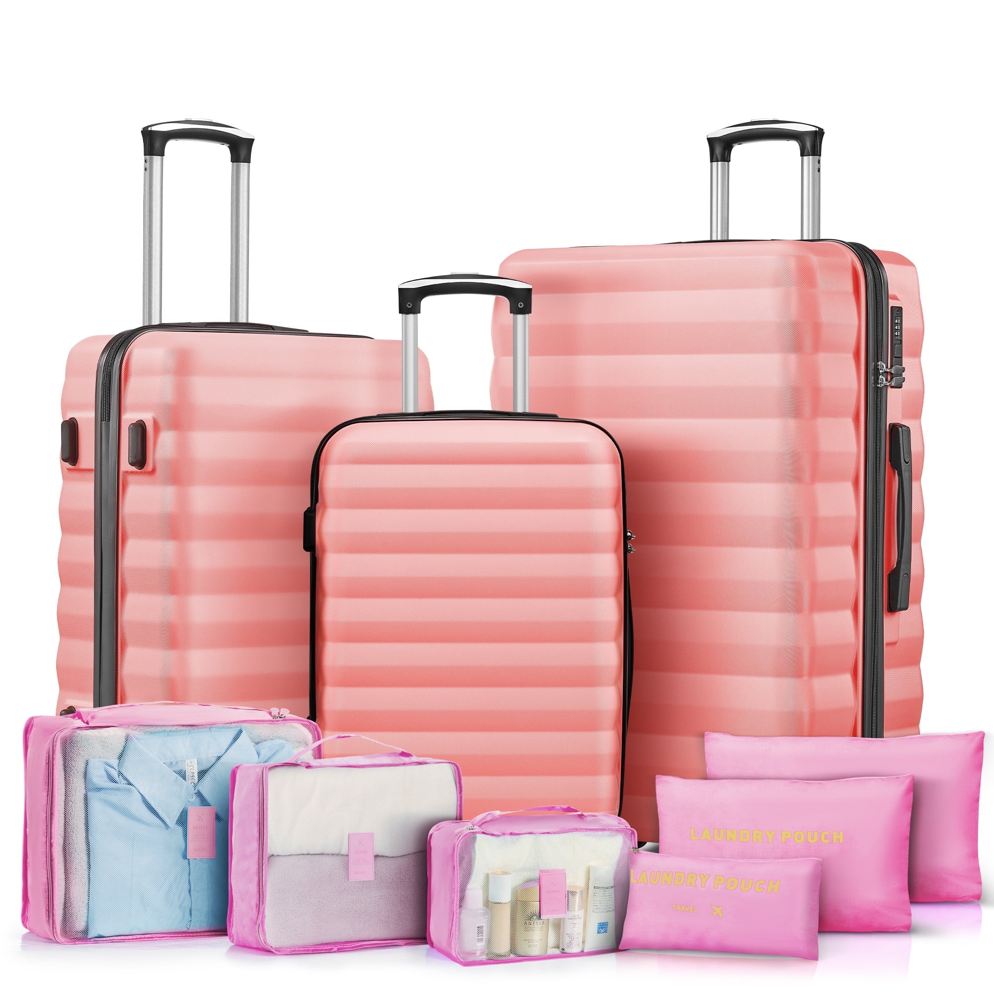 Gowill 3 Piece Luggage Sets with 6 PC Organize Bags Lightweight ...