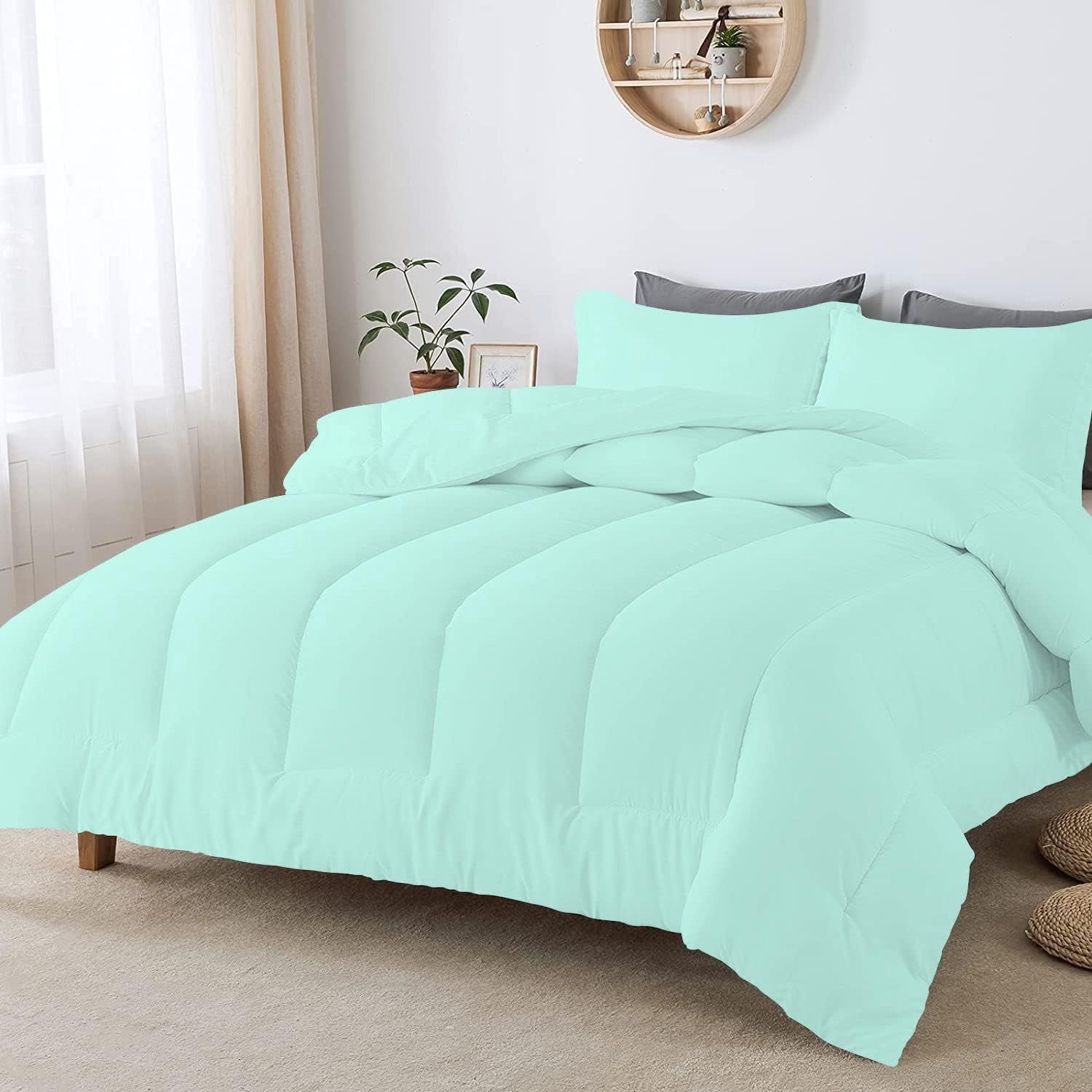 3 Piece Luxurious Straight Line Pattern Comforter All Season 800 ...