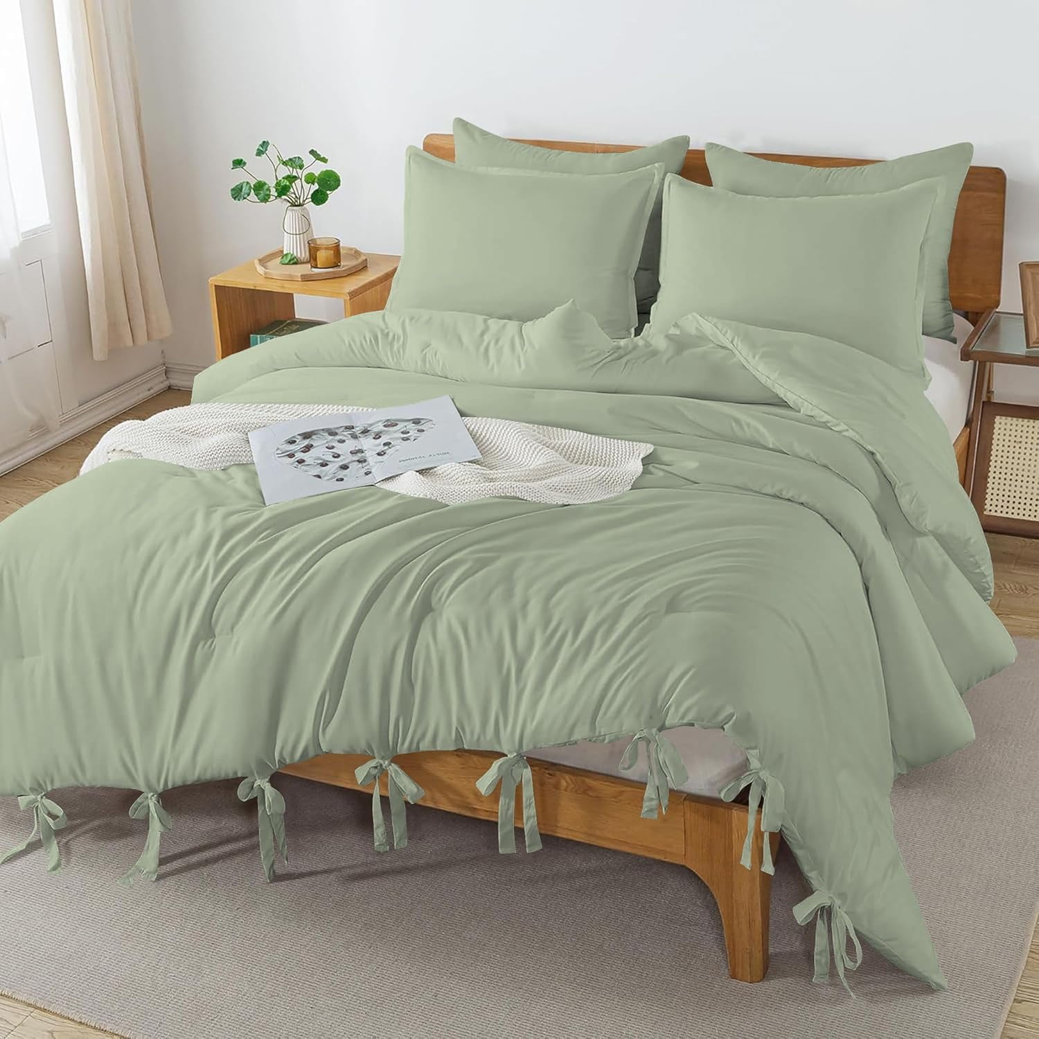 3 Piece Luxury Bottom Tie Pattern Comforter Set, 800 TC, 100% Egyptian ...