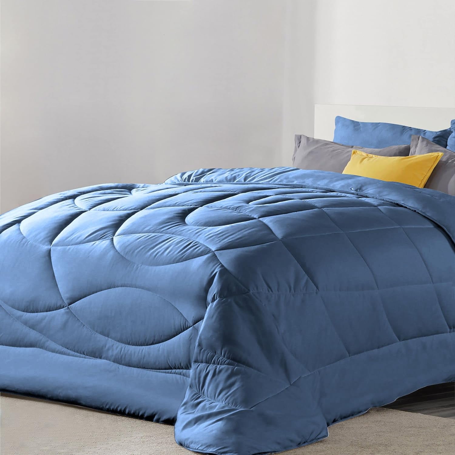 3 Piece Luxury U Shape Pattern Comforter By D.N.G. BEDDINGS Set Premium ...