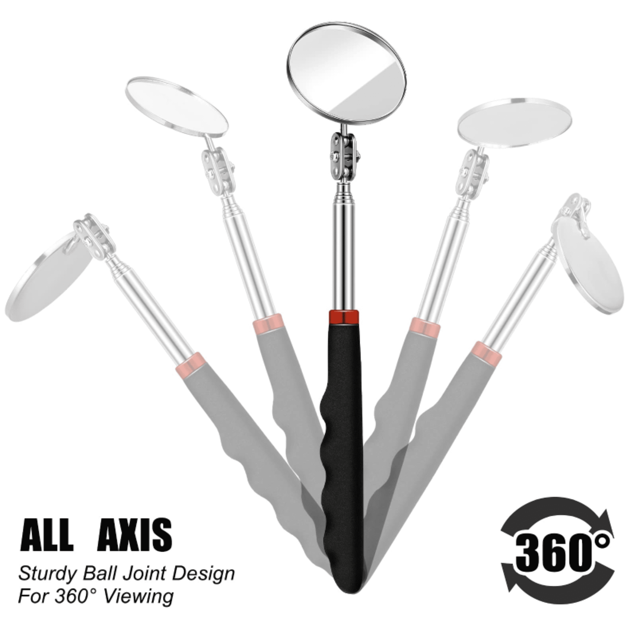 3-Piece Magnetic Tool & Telescoping Mirror Set, Adjustable Magnetic ...
