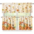 3 Piece Maple Leaf Kitchen Curtains Valance and Tiers Set Fall Curtains ...