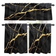 3 Piece Marble Texture Kitchen Curtain Valance and Tiers Set Modern ...