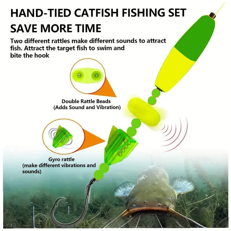3-Piece Marker Buoys Set of Catfish Fishing Gear, 60-Pound Capacity ...