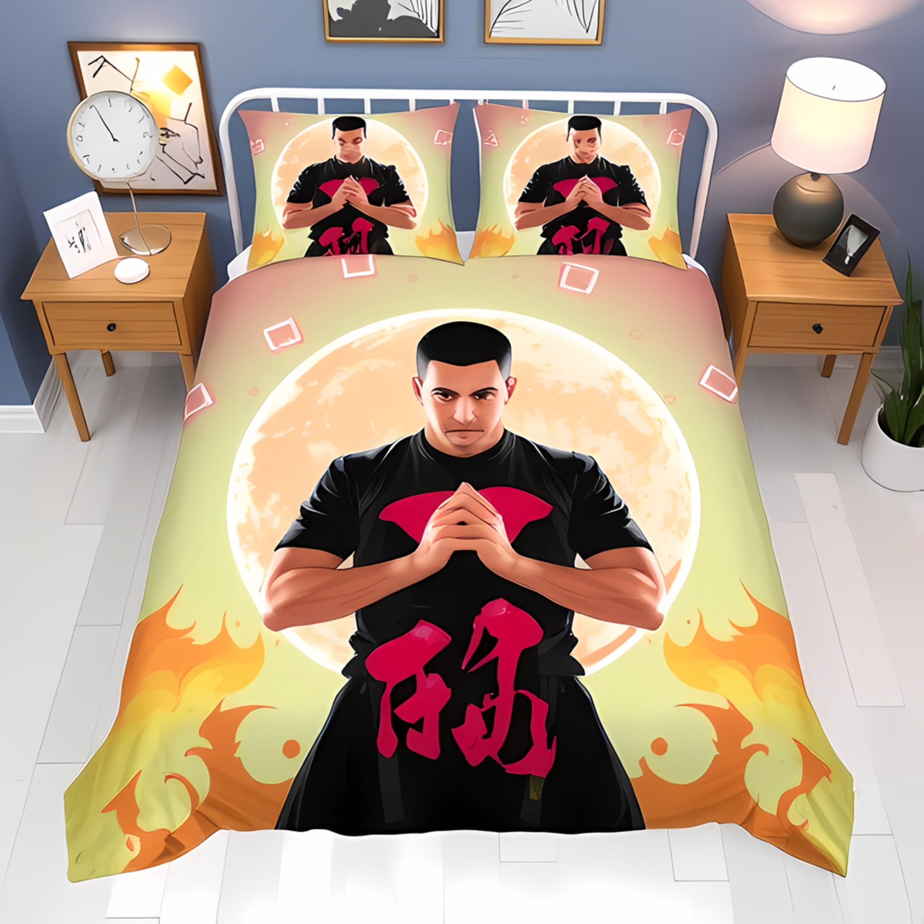 3-Piece Martial Arts Inspired Duvet Cover Set - Muscular Man Design ...