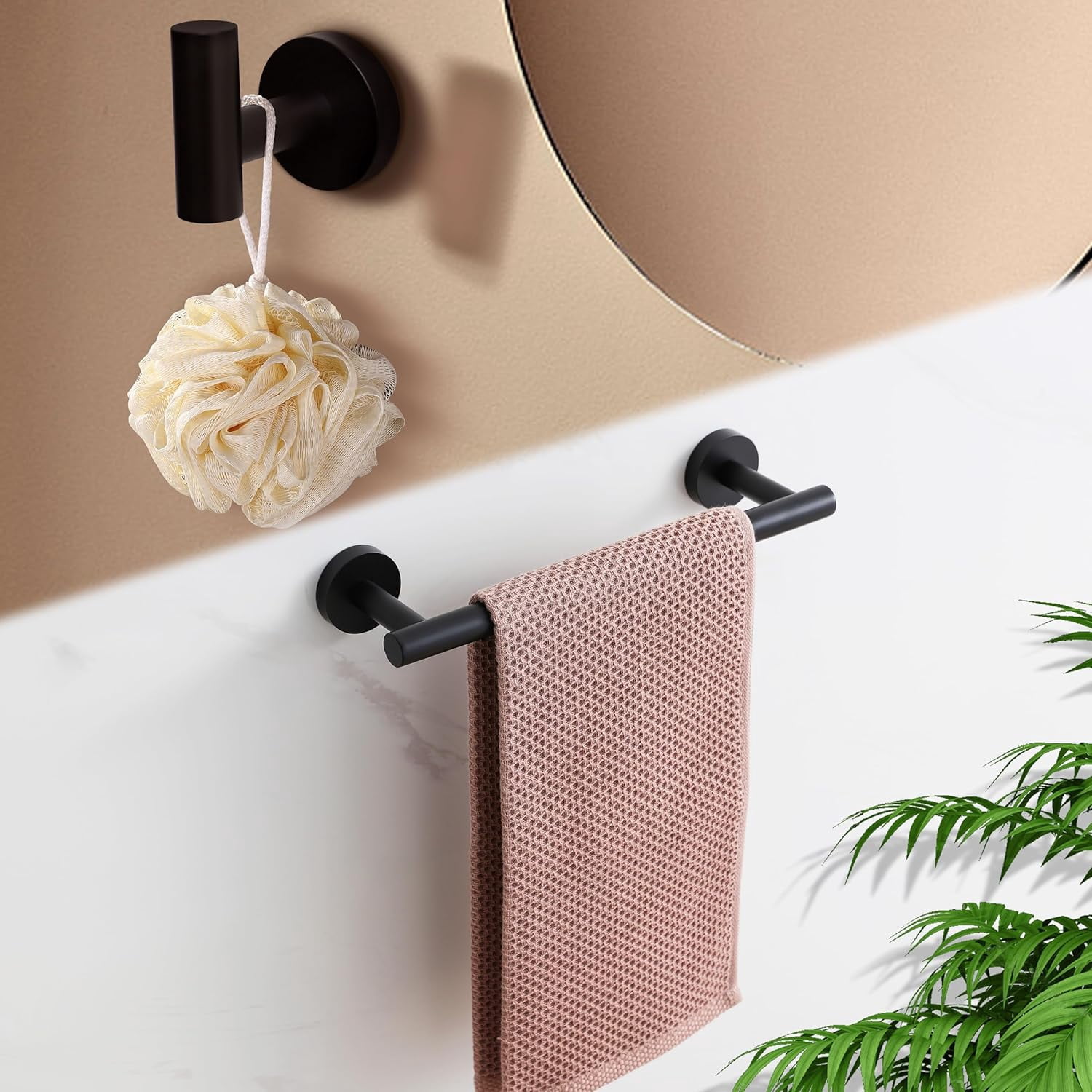 3-Piece Matte Black Towel Bar Set for Bathroom Wall Mount, SUS 304 ...