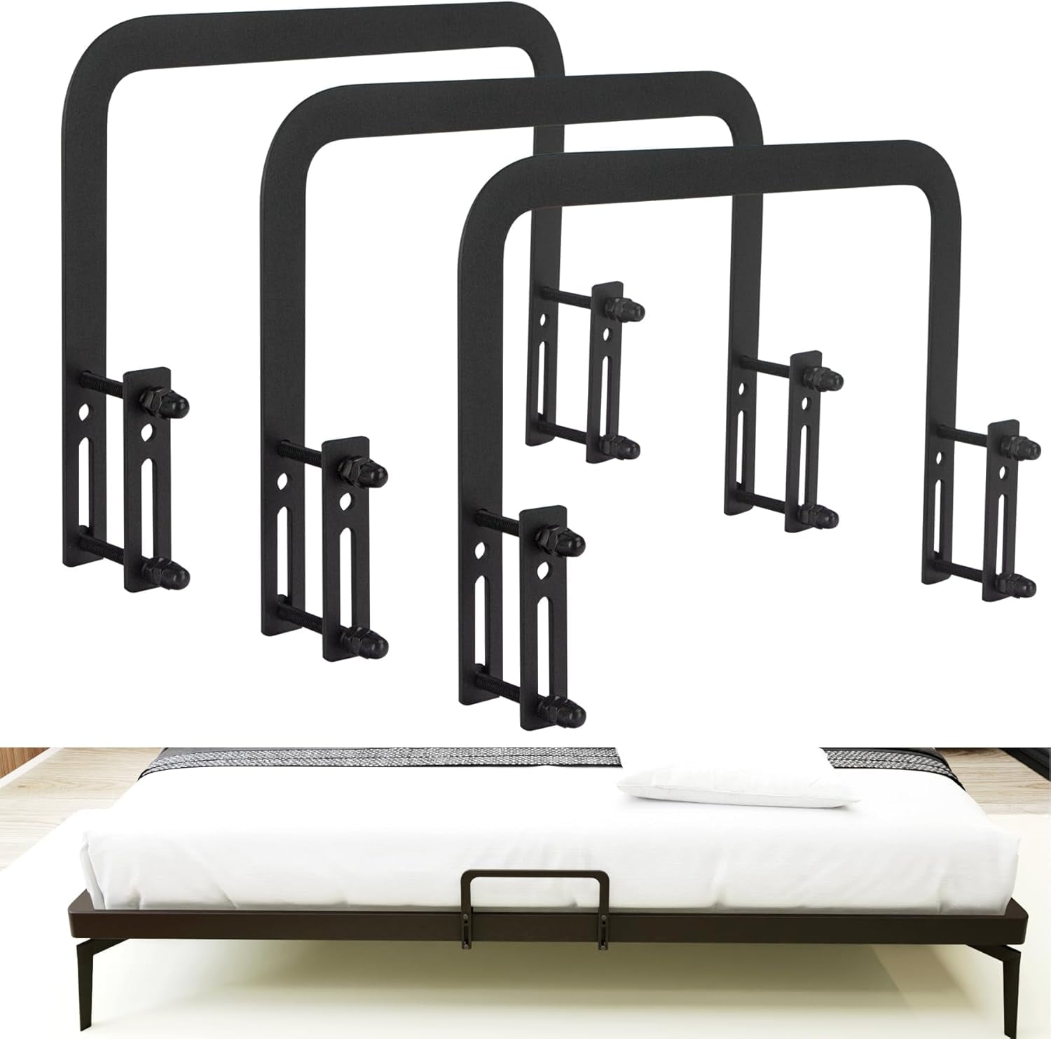 3-Piece Mattress Slide Stopper for Metal Bed Frame (H5.2in), Retainer ...