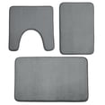 3-Piece Memory Foam Bathroom Rug Set, Flannel Soft Bath Mats with Non ...
