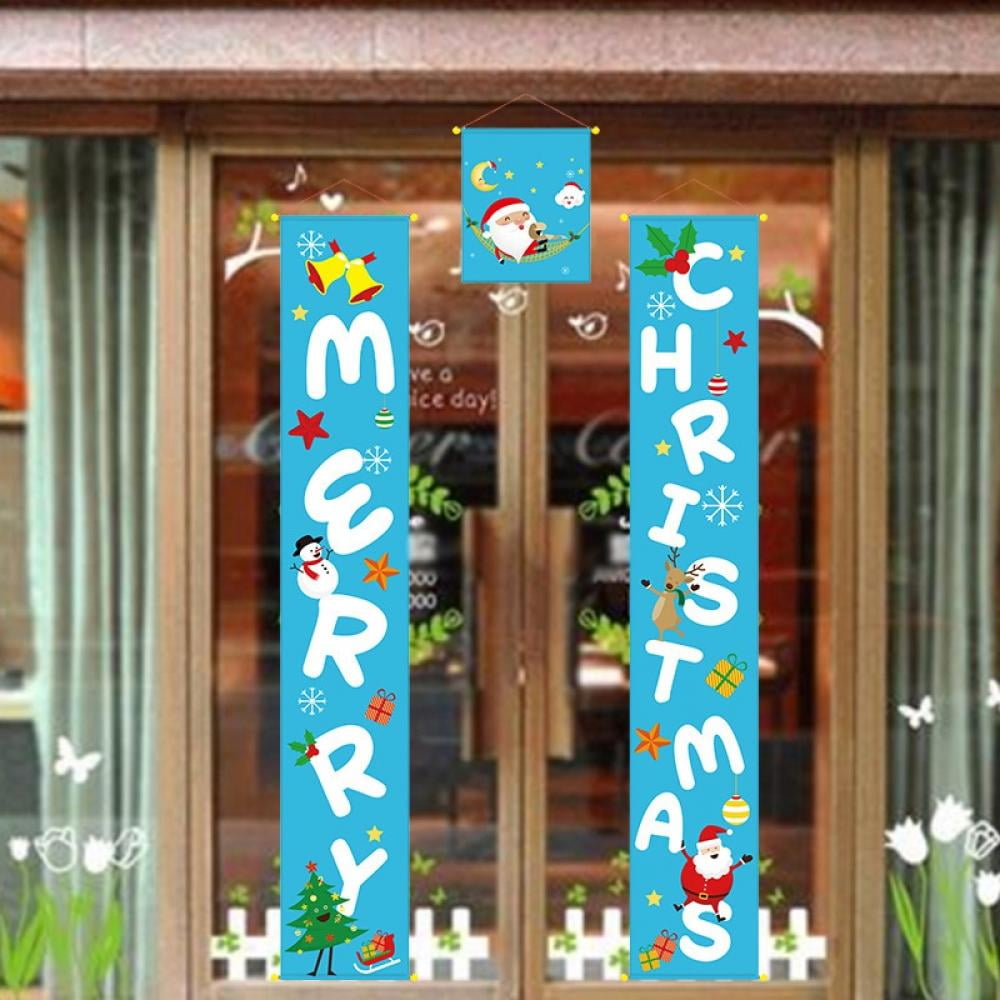 3 Piece Merry Christmas Porch Signs Christmas Porch Banner Xmas Party ...