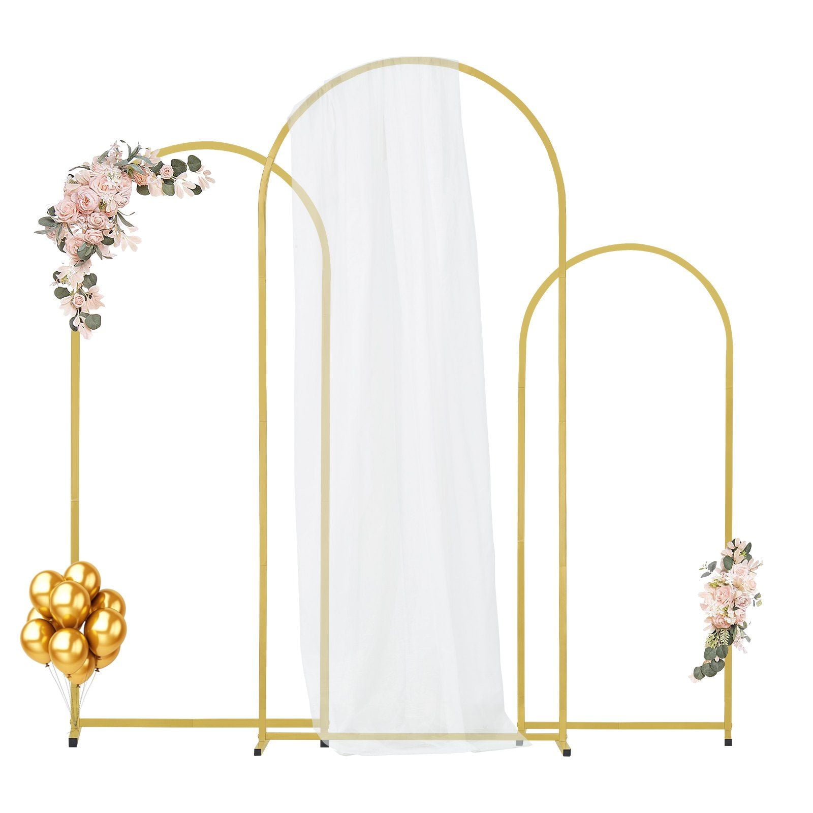 Heavy-Duty Metal Backdrop Stand Set with Archway Attachment | 3 Stands ...