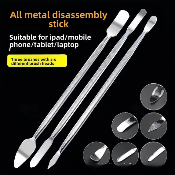 3-Piece Metal Spudger Pry Bar Set, Premium Crowbar Opening Tools for ...