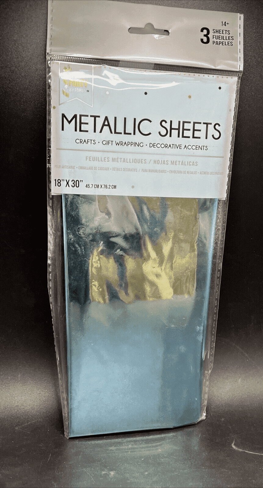 Forum 3 Piece Metallic Light Blue Sheets for Crafts, Gift Wrapping (18 ...