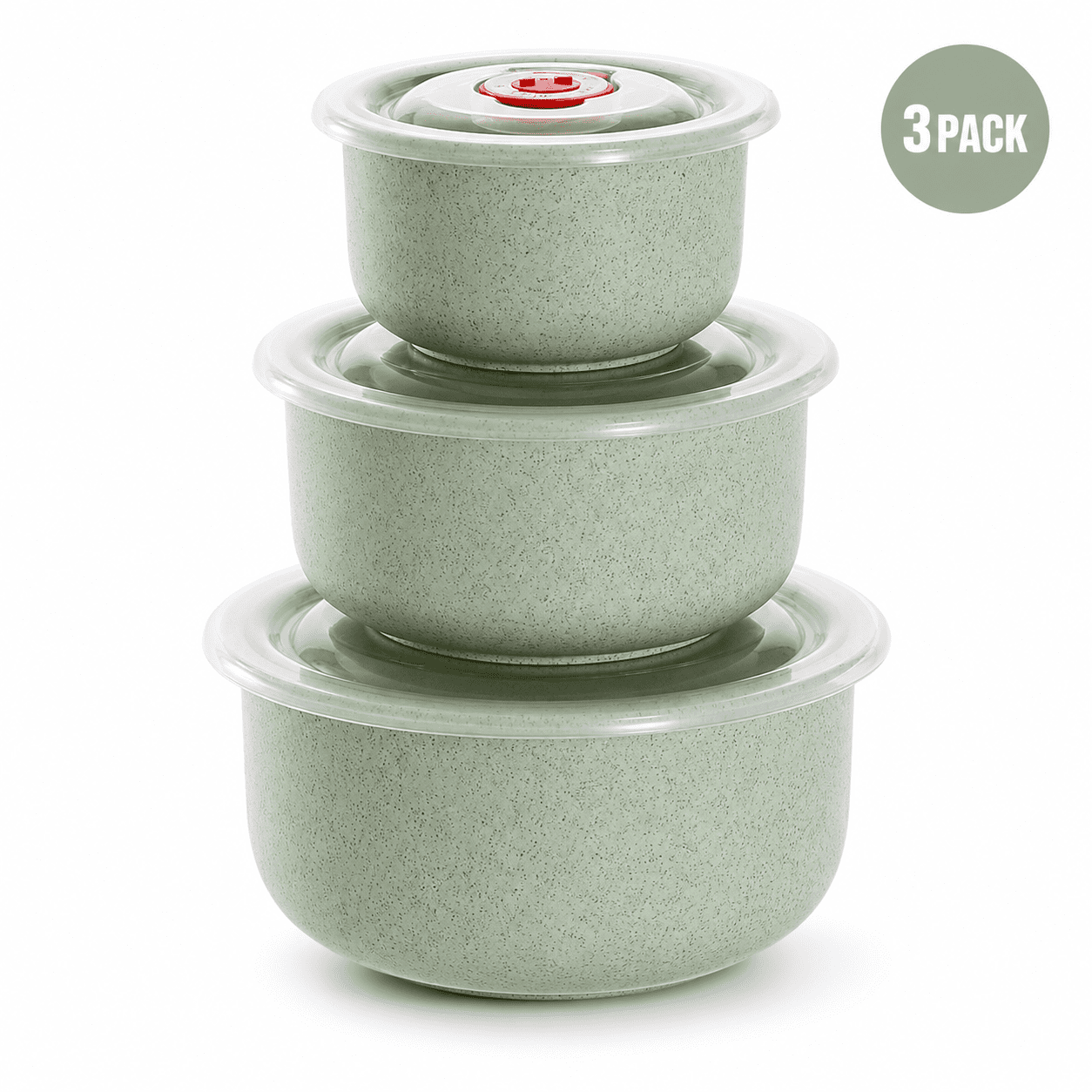 3-Piece Microwave Safe Straw Fiber Food Storage Containers, Airtight ...