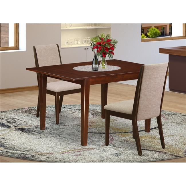 3 Piece Milan Kitchen Furniture Set - Light Tan & Mahogany - Walmart.com