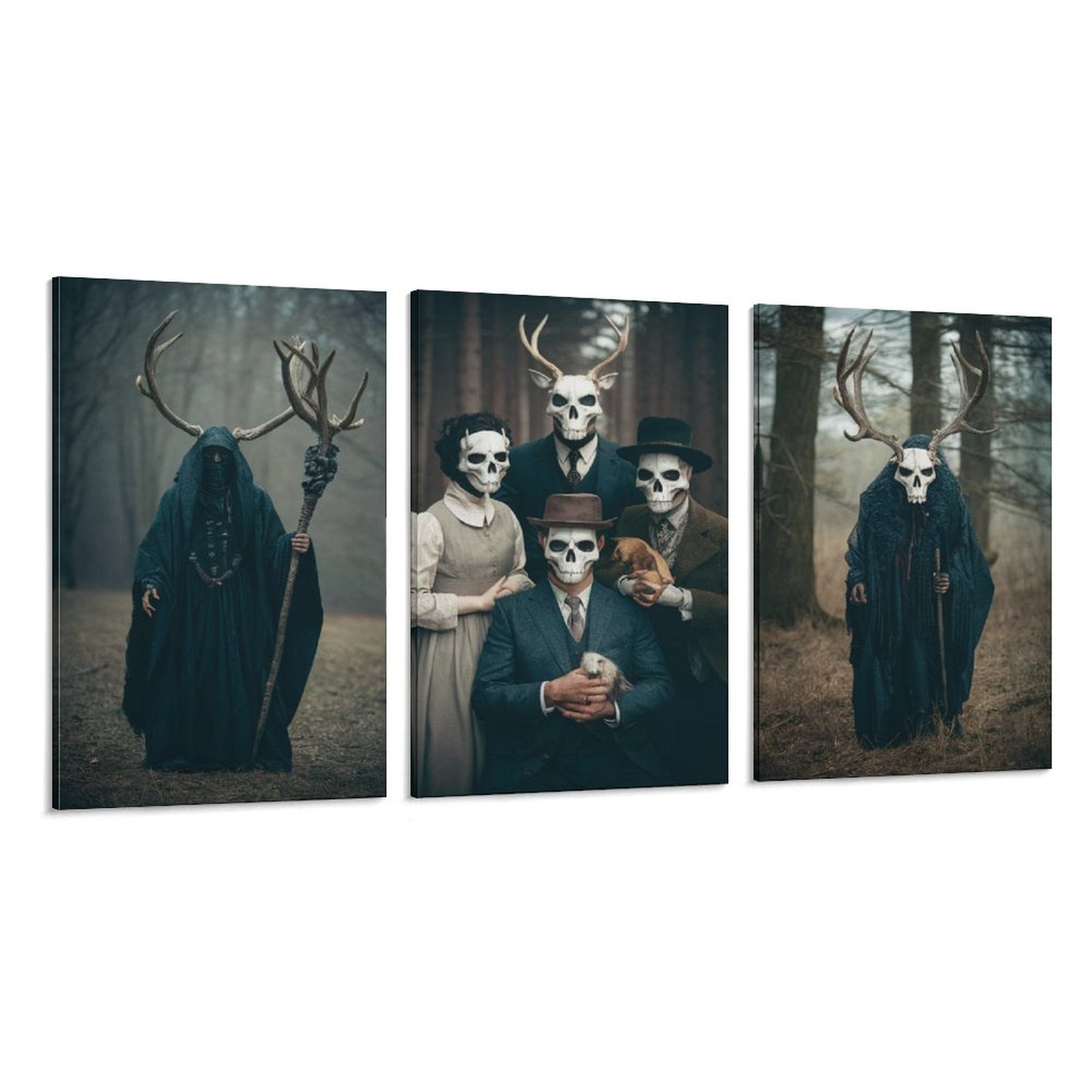3 Piece Modern Canvas Wall Art Prints -High-Definition Ghosts ...