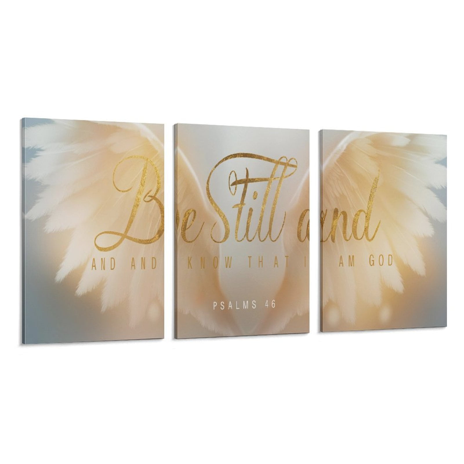 3 Piece Modern Canvas Wall Art Prints -Psalm 4610 Bible Verse Be Still ...