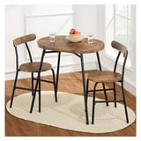 3-Piece Modern Oval Dining Table Set, Small Kitchen Dinette w/ 2 Chairs ...