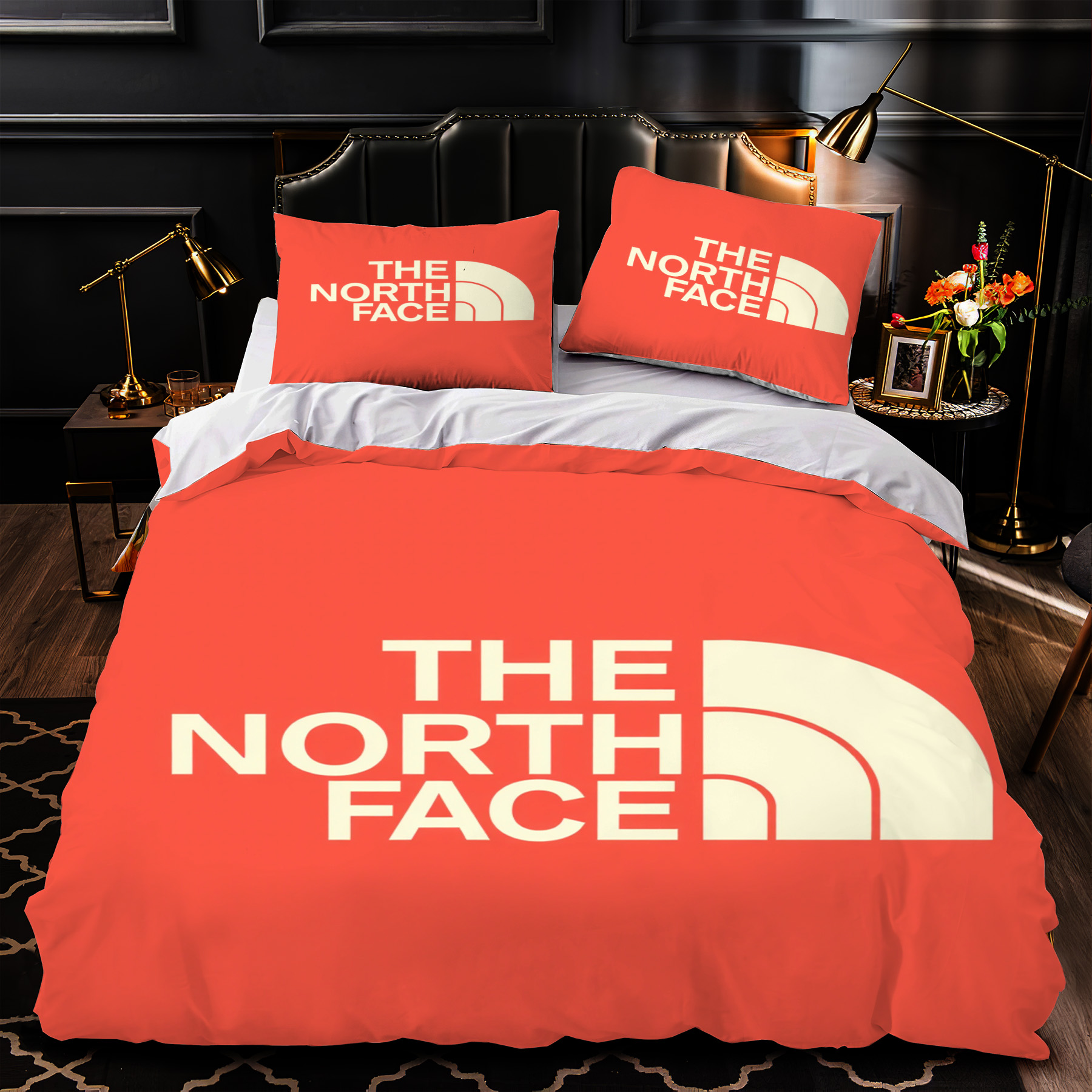 3-Piece Modern Red Duvet Cover Set Matching Pillows Stylish Design for ...
