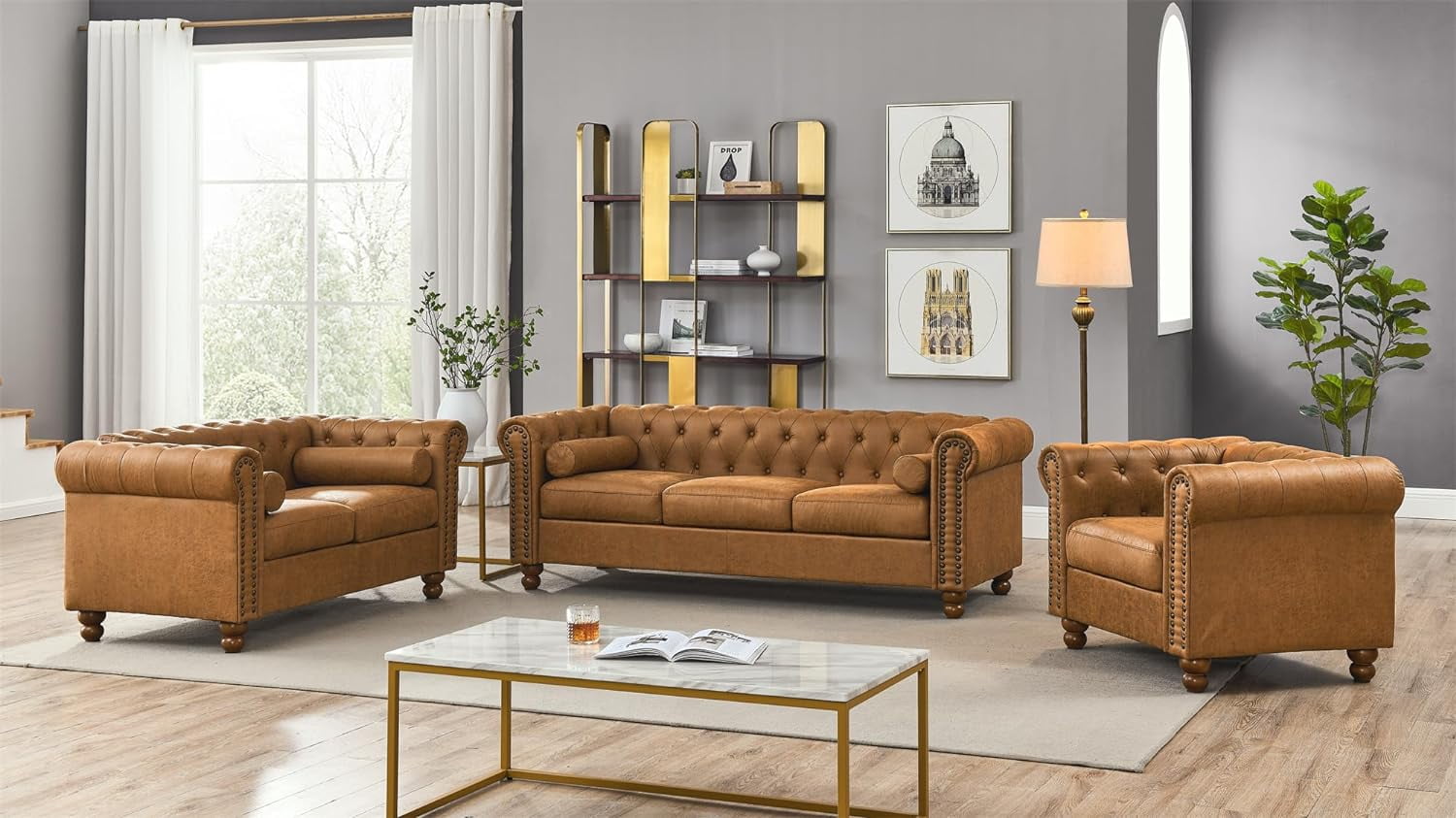 3 Piece Modern Sectional Living Room Furniture Sets with High-Tech ...