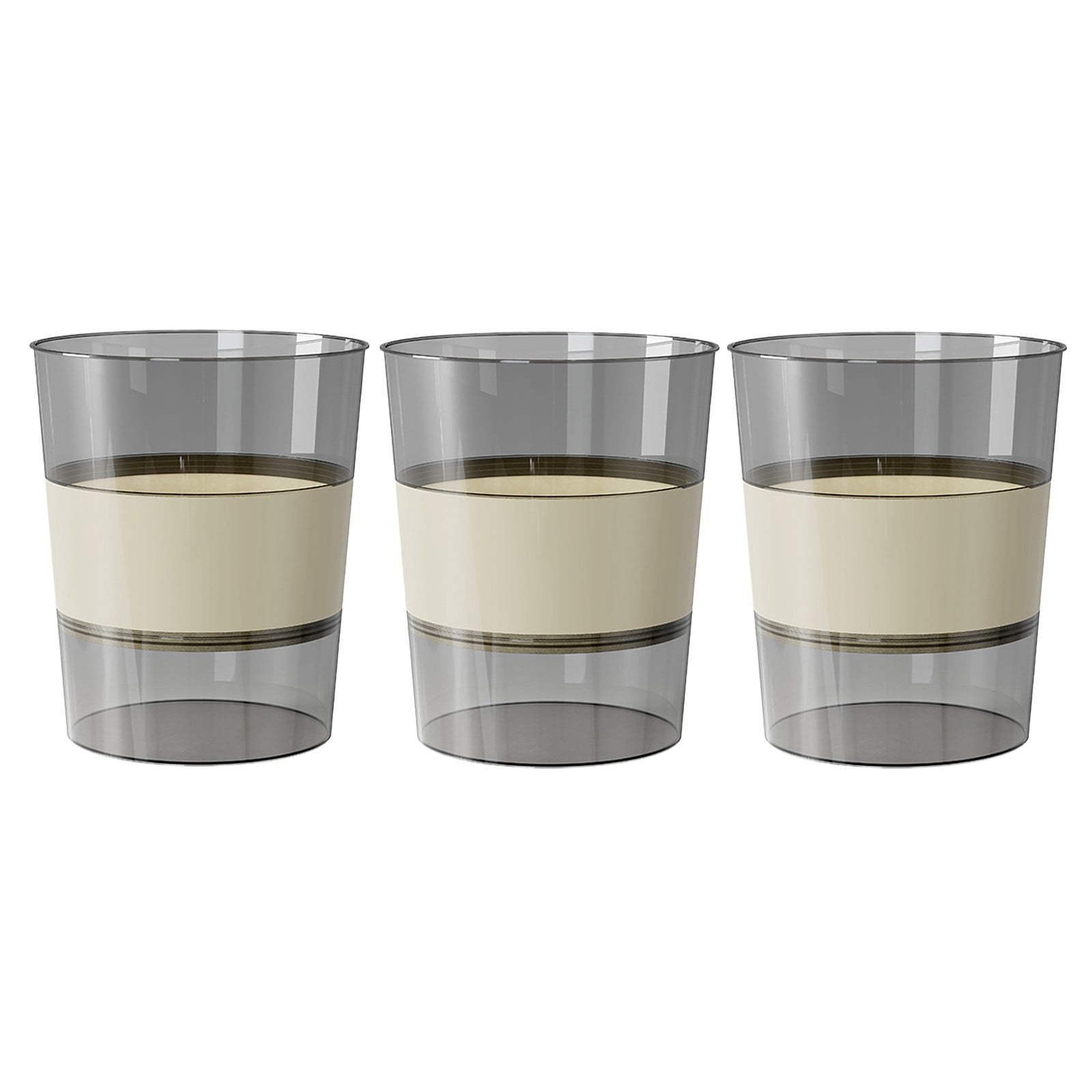 3 Piece Modular Clear Trash Can Large Capacity for Home Minimalist ...