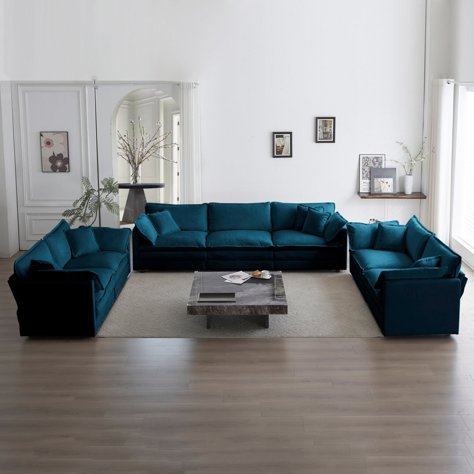 3 Piece Modular Sofa Set - 2+3 Seater Deep Seat Comfort with Breathable ...