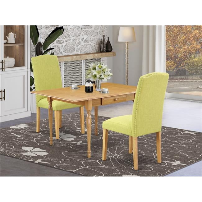 3 Piece Monza Kitchen Table Set - Oak & Limelight - Walmart.com