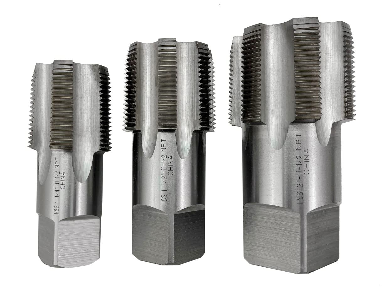 3 Piece NPT Taper Pipe Tap Set, 1-1/4~2 Inch - Walmart.com