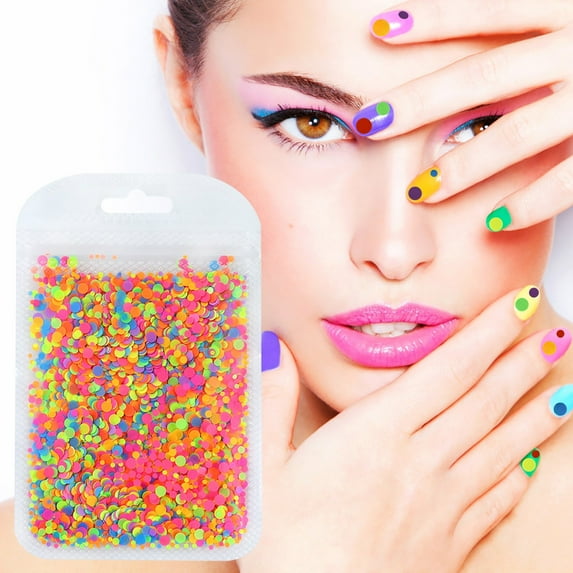 3-Piece Nail Art Glitter, Nail Glitter for Nail Art, Fluorescent Round ...